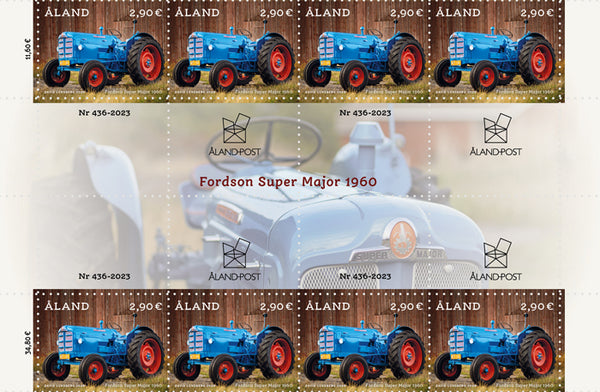 Veteran tractors, 1960 Fordson Super Major -mint – Åland Stamps
